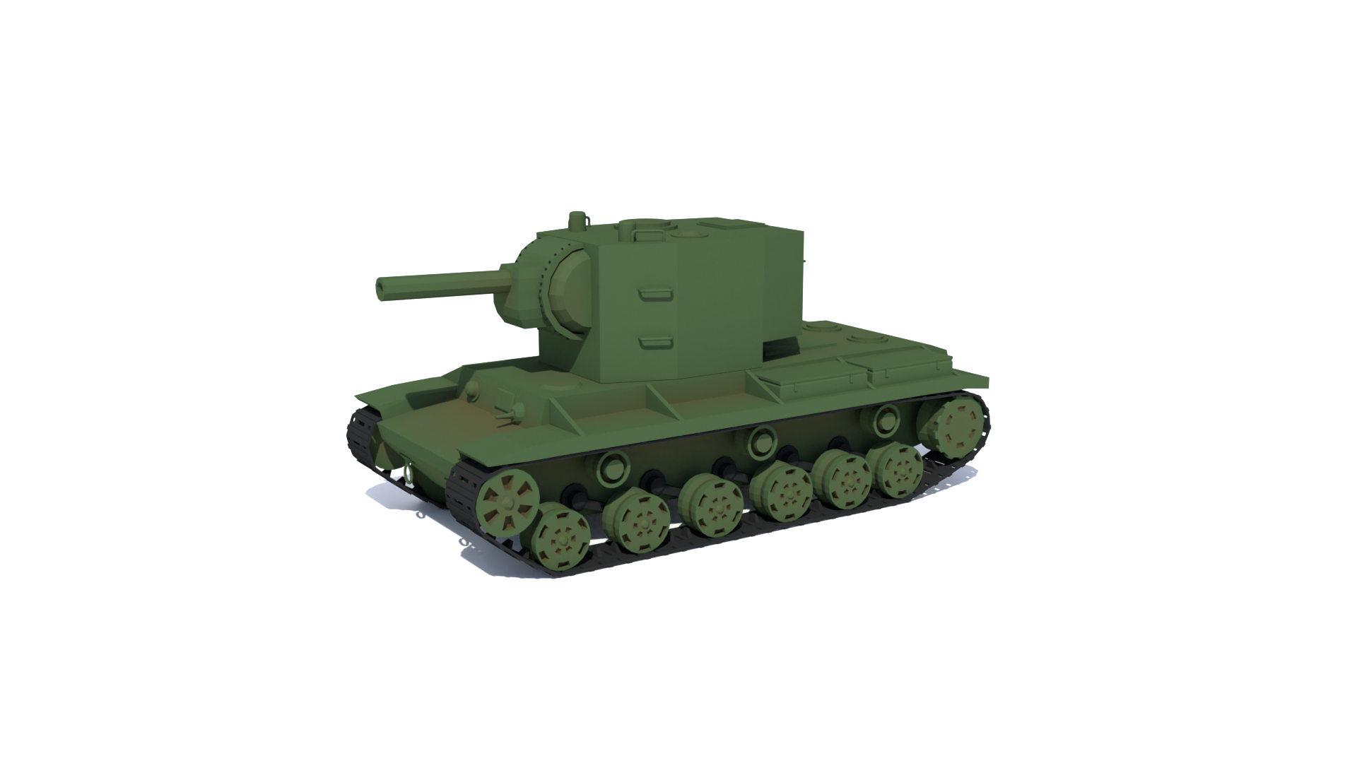 Low Poly KV 2 Tank | Military Vehicles models | BlenderKit