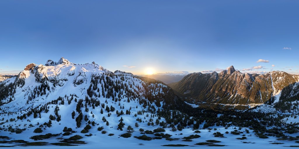 Snow Mountain Landscape Sunset | Landscapes HDRis | BlenderKit