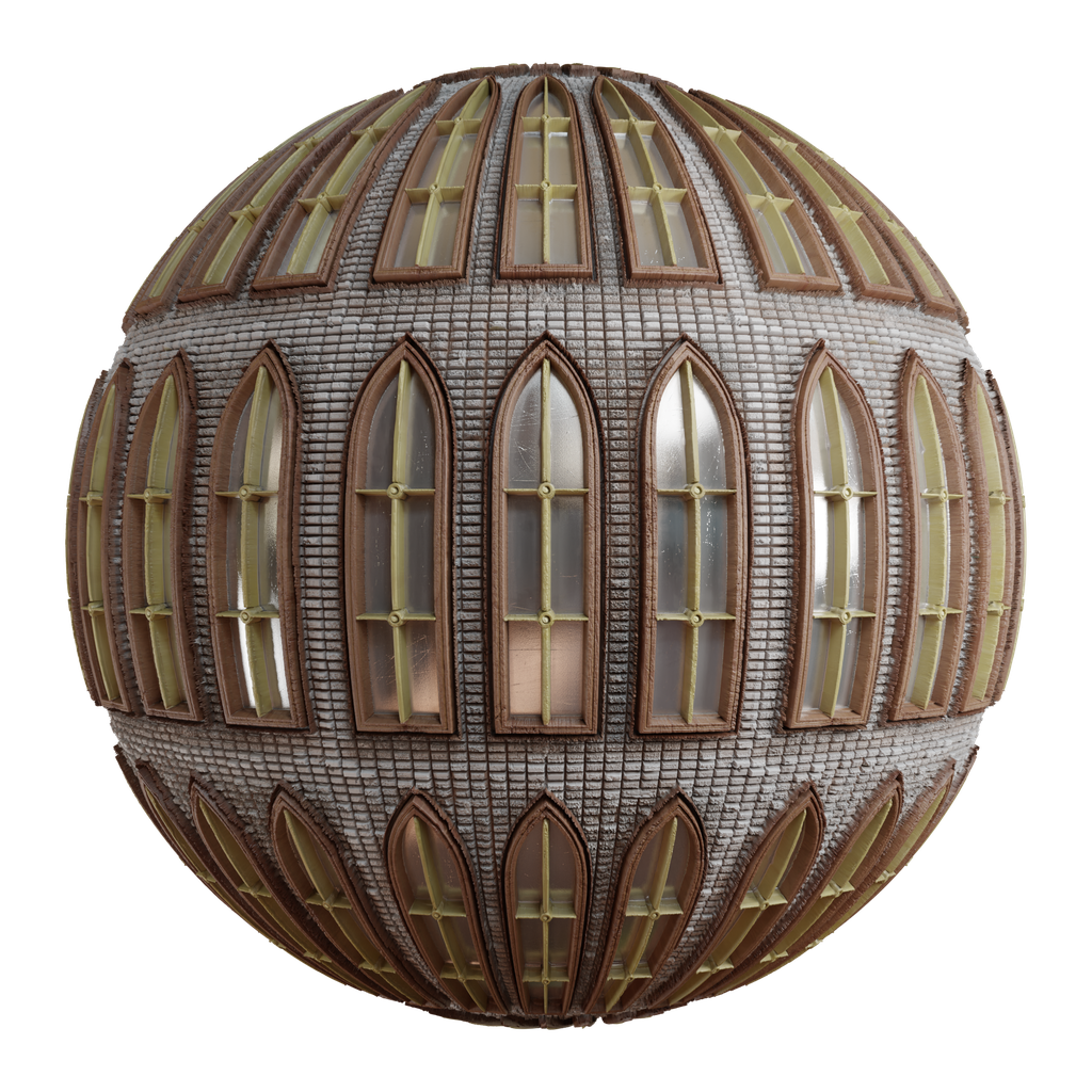 Gothic Windows Facade | FREE ornaments materials | Blendkit