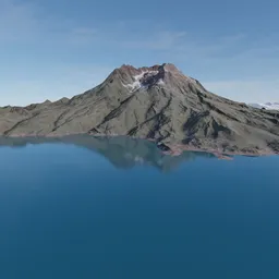 Lake Volcano Mountain Landscape | Terrains models | BlenderKit