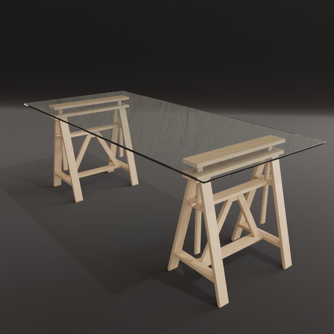 Trestle Table 02 | Tables models | BlenderKit