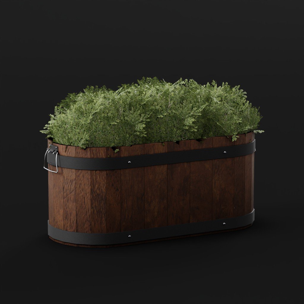 Boxwood Bush Long Pot Sml | Indoor Plants models | BlenderKit