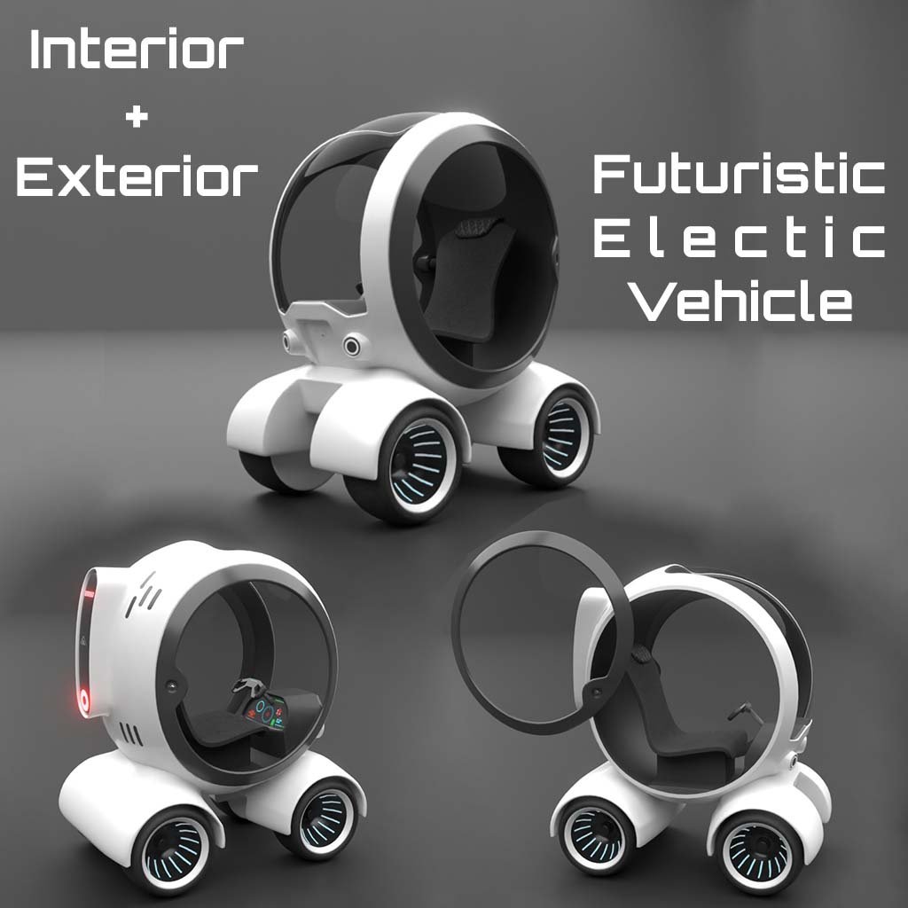 Scifi Futuristic Electric vehicle car | Concept Cars models | BlenderKit