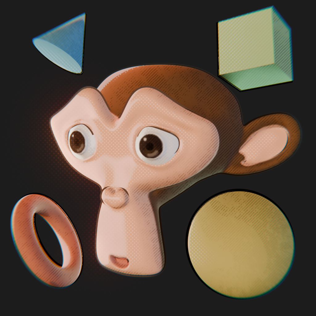 Comic shader setup(eevee) | templates scenes | BlenderKit