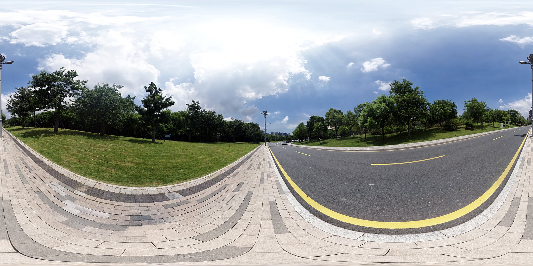 Daytime asphalt roadside | Cityscapes HDRis | BlenderKit