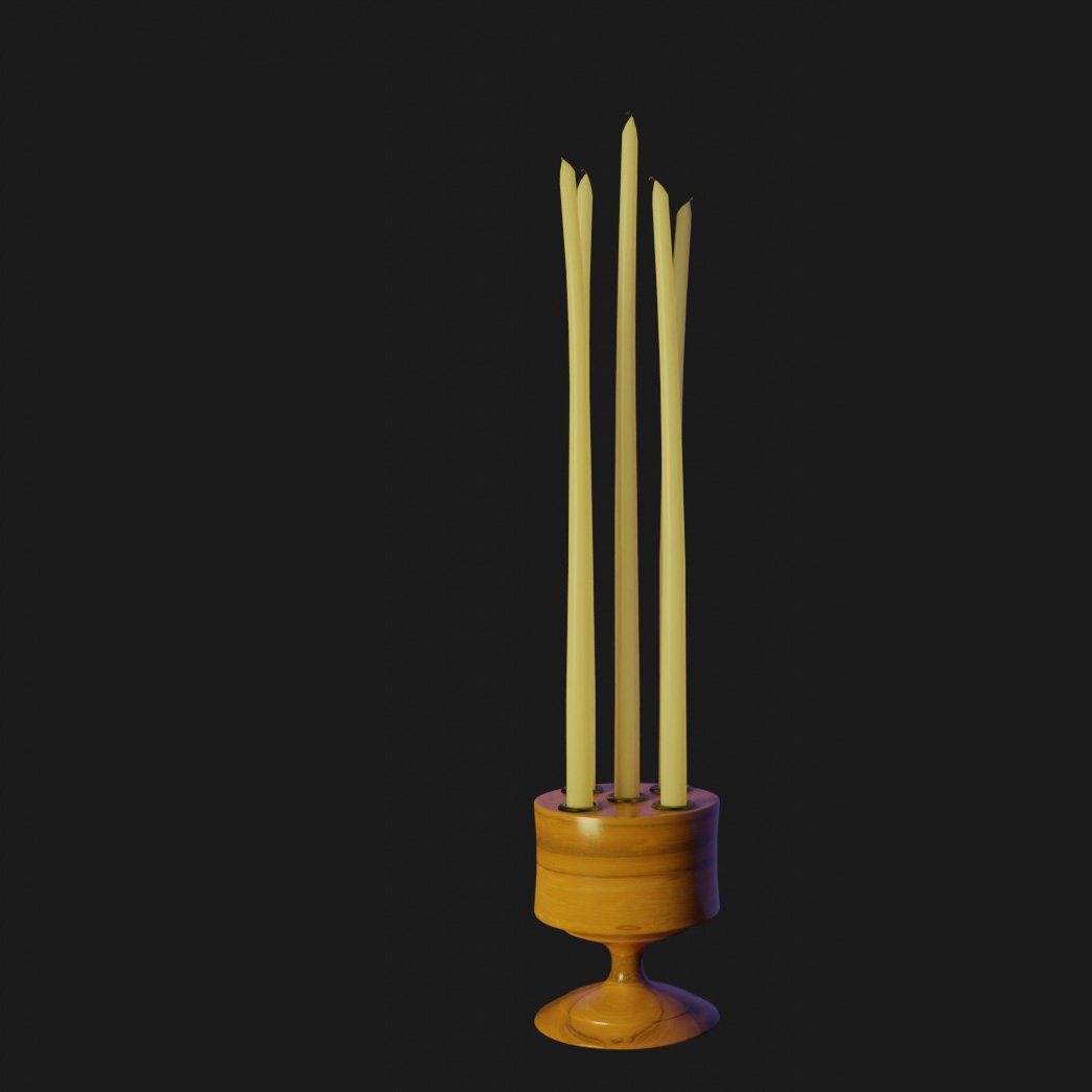 Wooden Candle Holder | FREE Miscellaneous models | BlenderKit