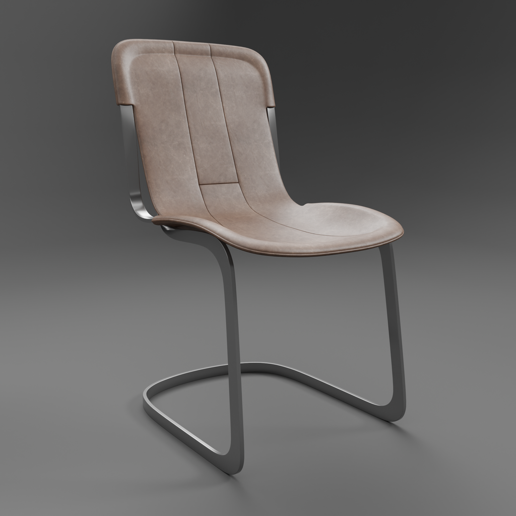 Rizzo Leather Side Chair | Sitting Chairs models | BlenderKit