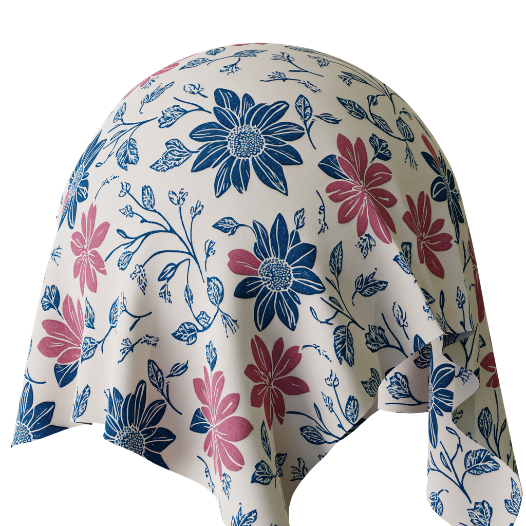 Floral Fabric | FREE fabric materials | BlenderKit