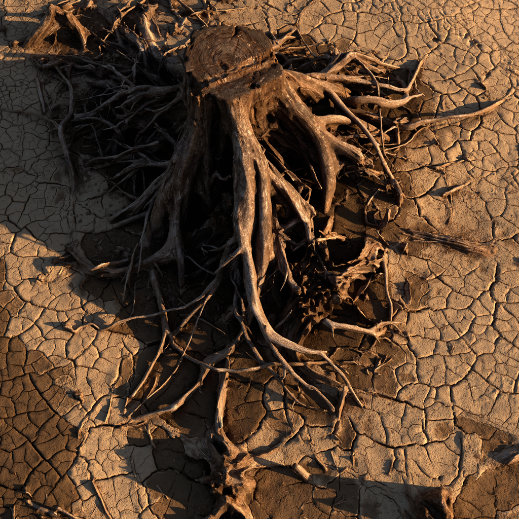 Wood Roots on Dry Ground Photoscan | Environment Elements models ...