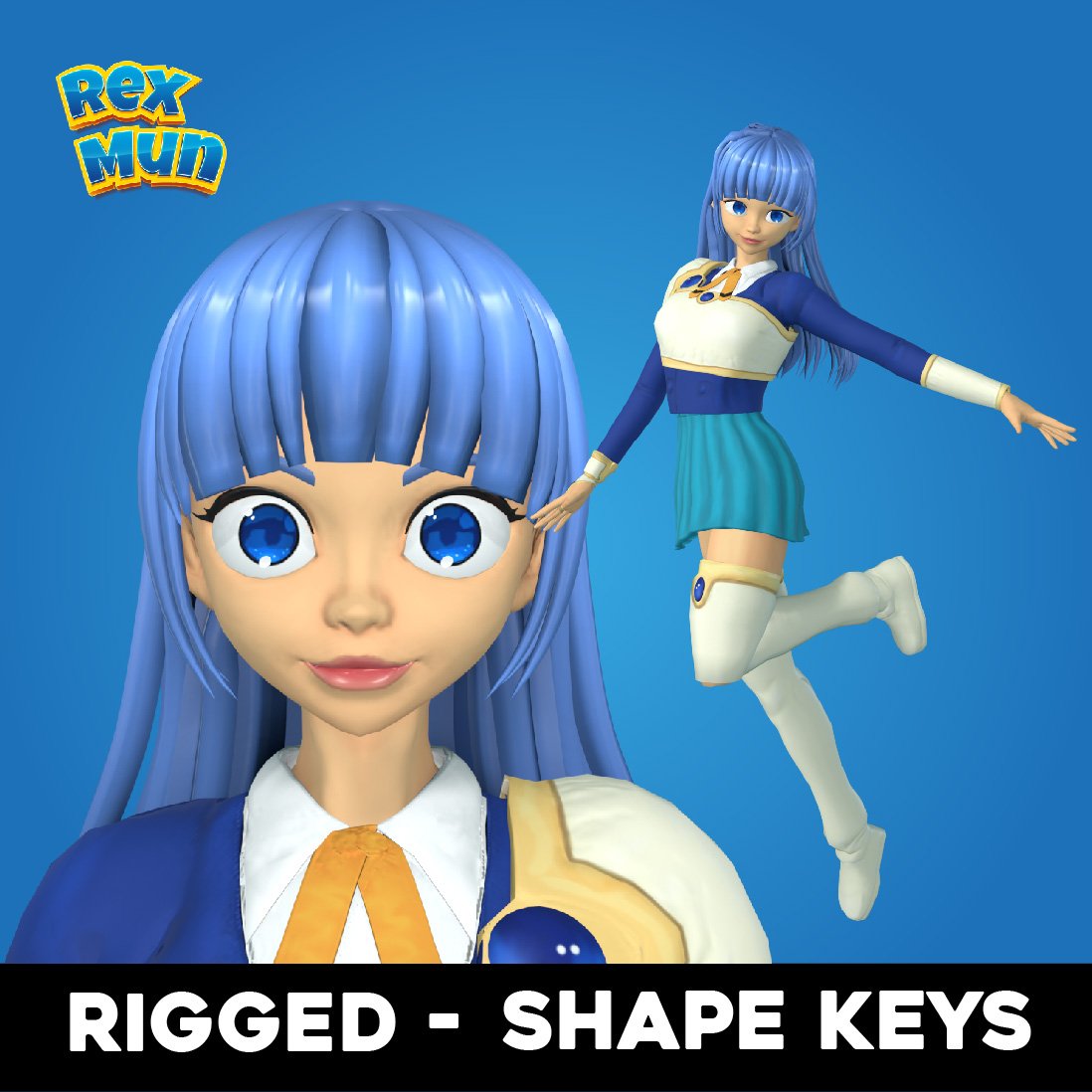 Marina Character Rigged | Fantasy Hero / Heroines models | BlenderKit