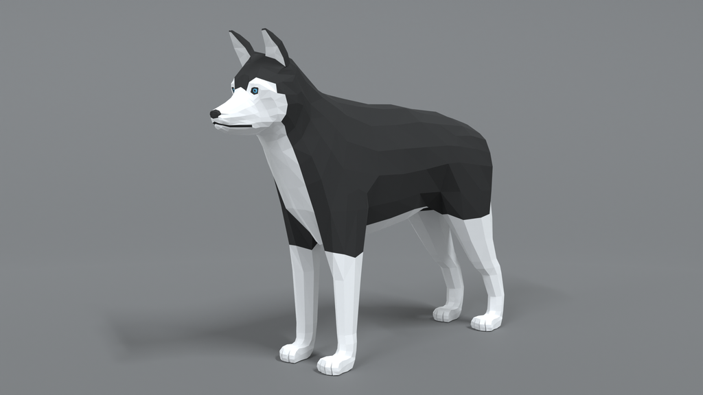 Low Poly Husky | Mammals models | Blendkit