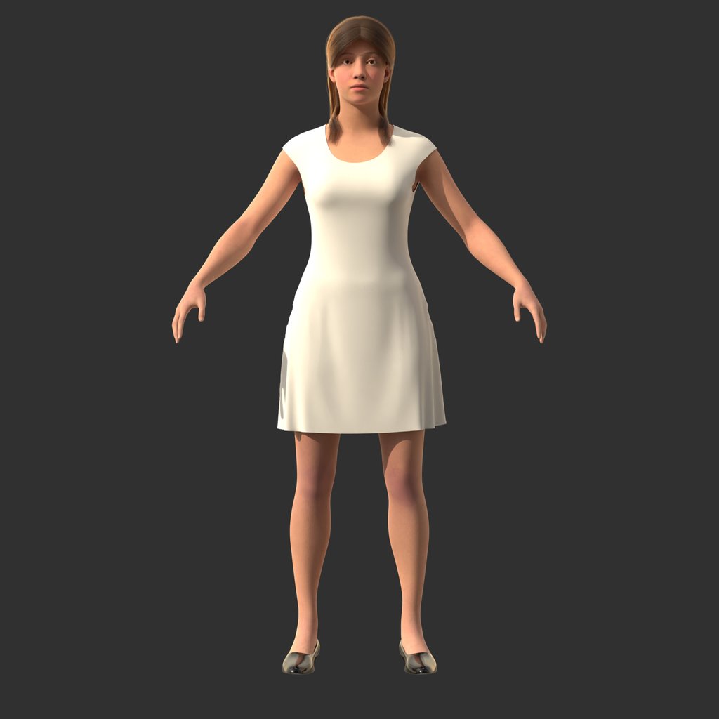 BlenderKit | Download the Woman in dress model