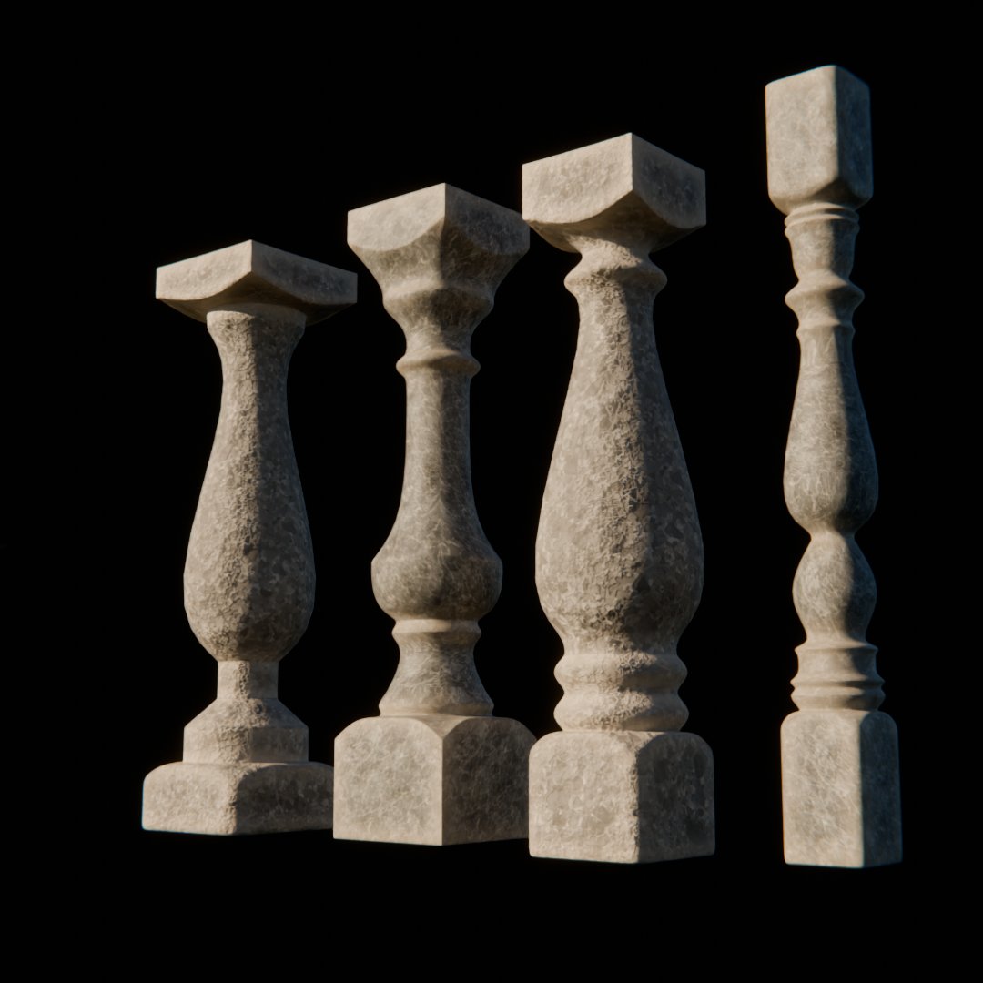 Balustrades | FREE Architectural Structures models | BlenderKit
