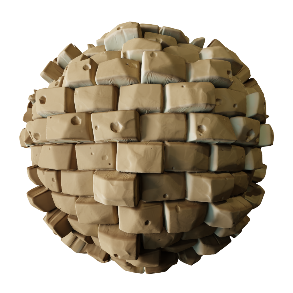 Stylized Sand Bricks | FREE bricks materials | BlenderKit