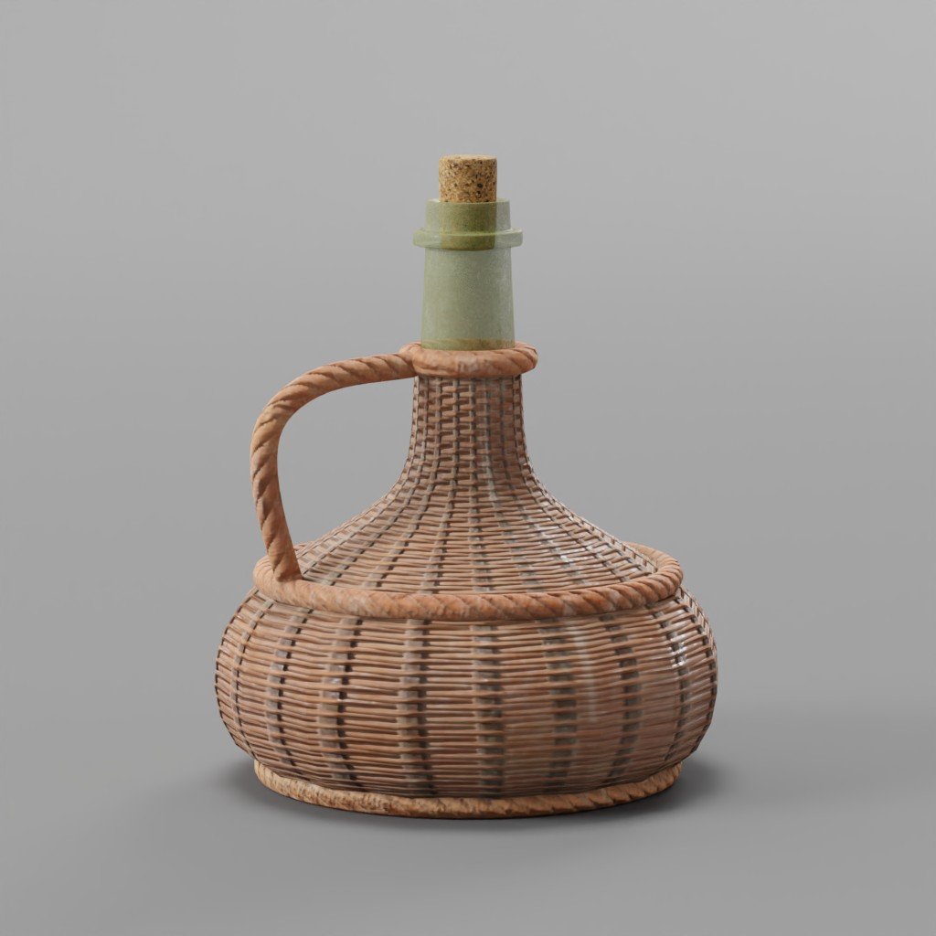 Medieval market bottles wicker | Containers models | BlenderKit