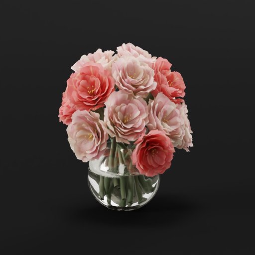 Blush Rose Bouquet | Indoor Plants models | BlenderKit