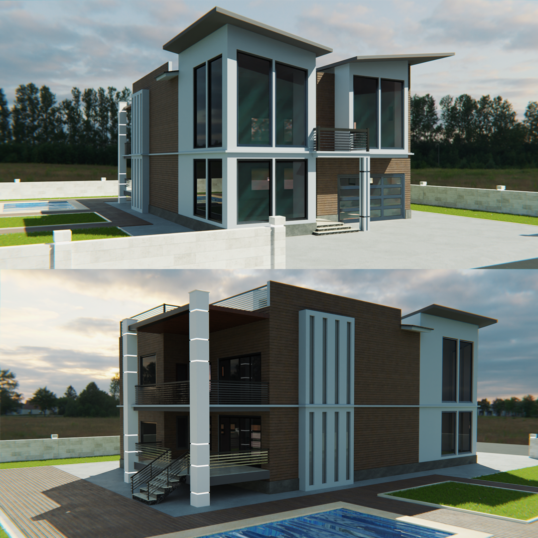 Modern House | FREE Private Buildings models | BlenderKit