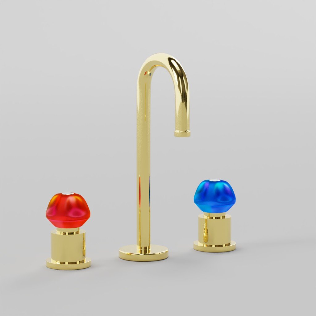 Gem Handle Fancy Bathroom Faucet | FREE Bathroom Faucets models | BlenderKit