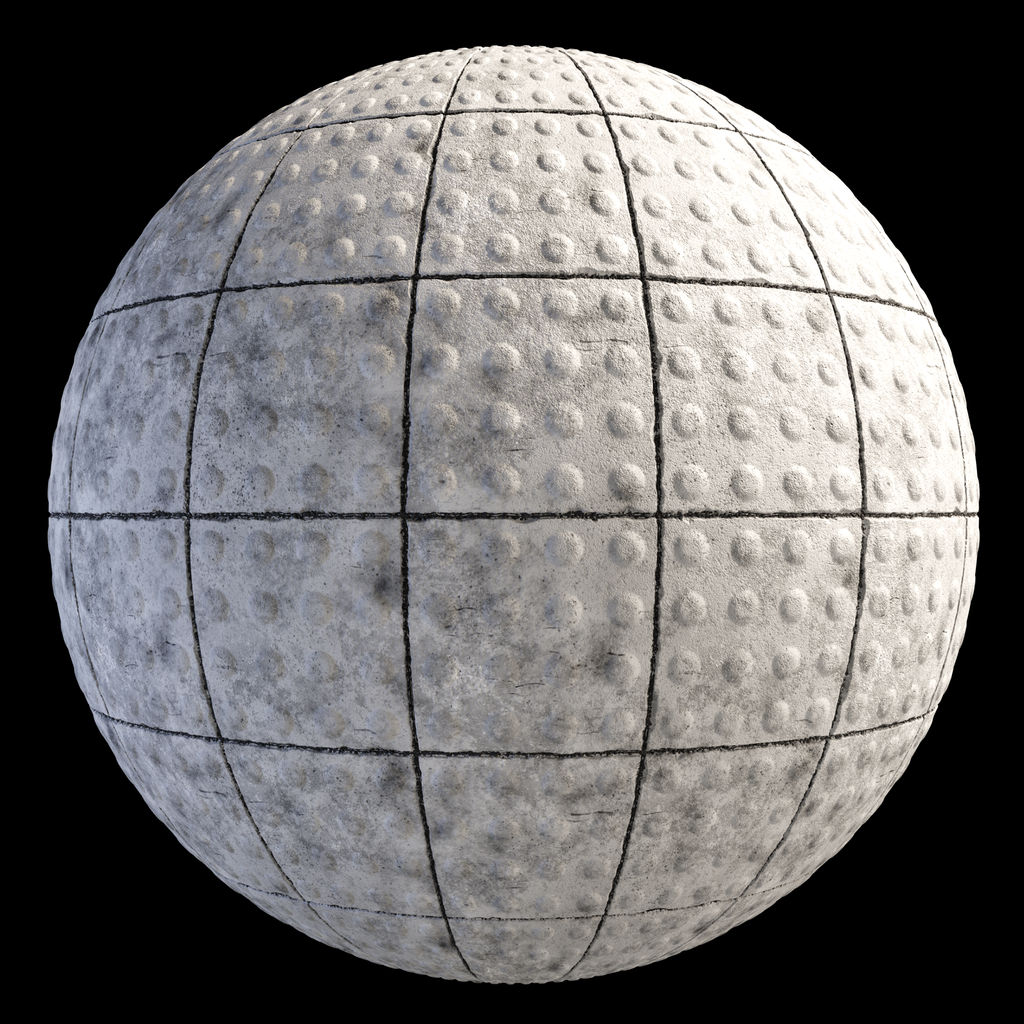 Tactile Blocks Tiles Concrete Dots | FREE paving materials | BlenderKit