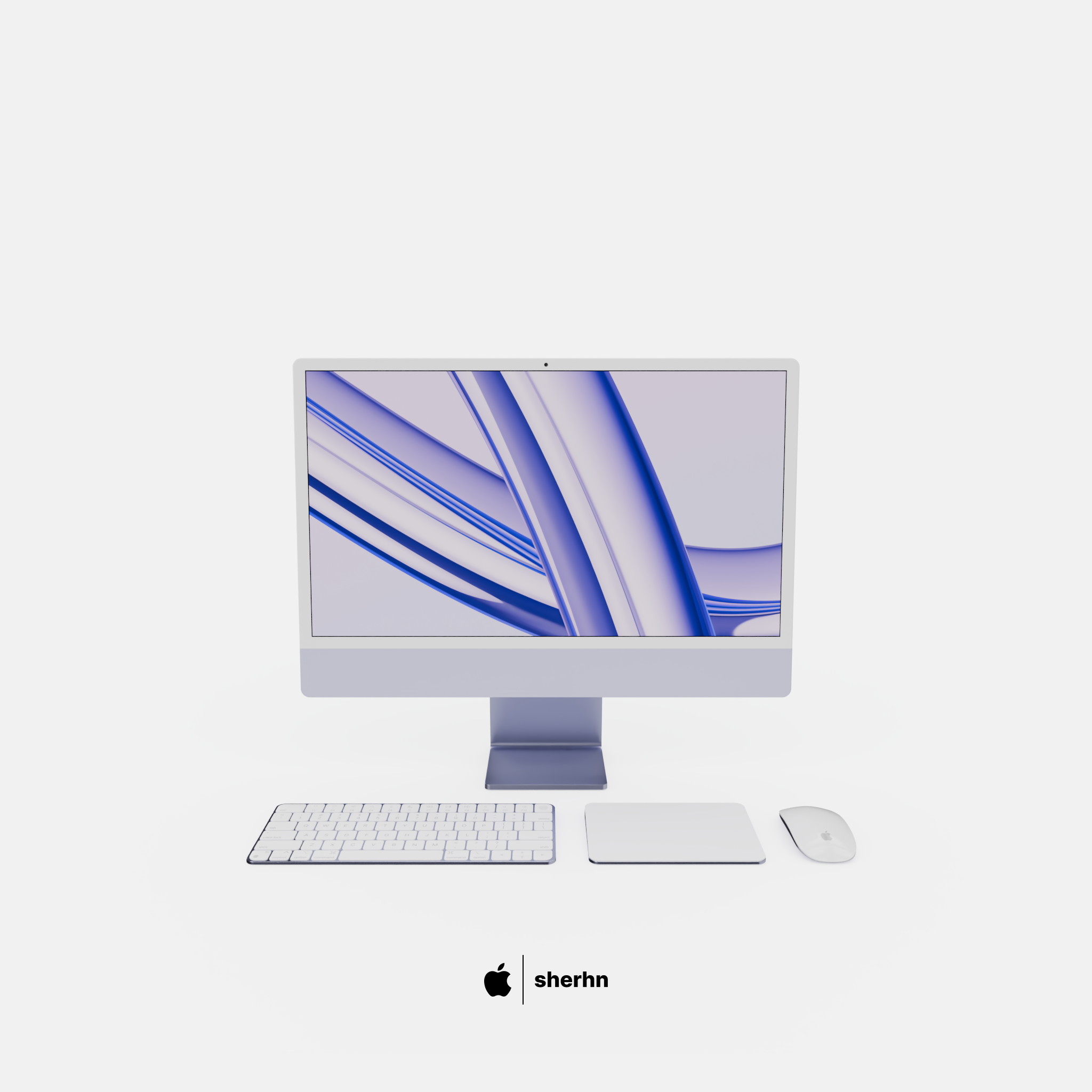 Apple iMac (Purple) | Desktops models | BlenderKit