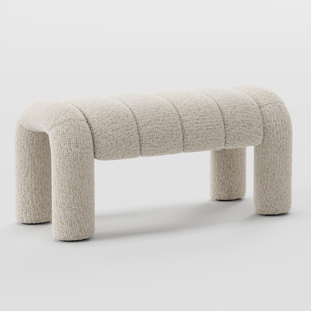Bouclette bench | FREE Poufs models | Blendkit