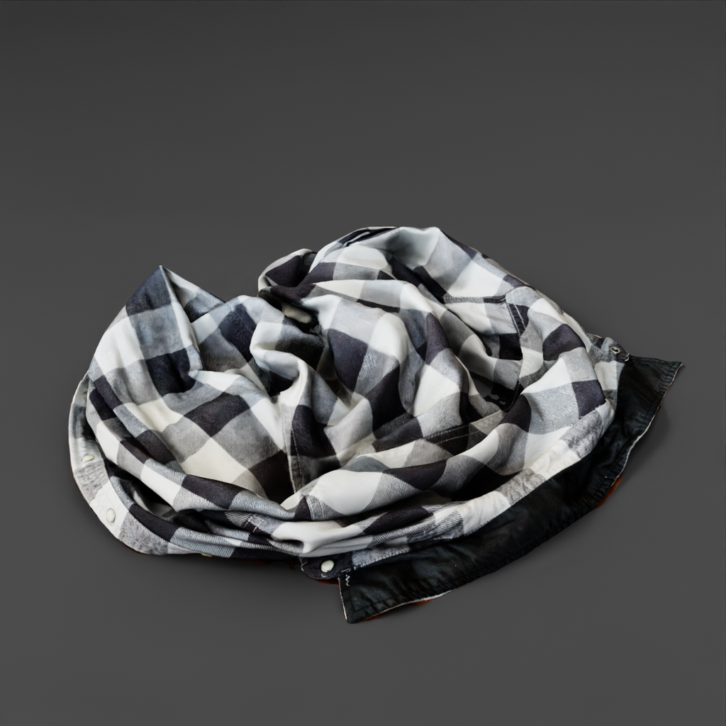 Crumpled Checkered Shirt | Fabrics models | BlenderKit