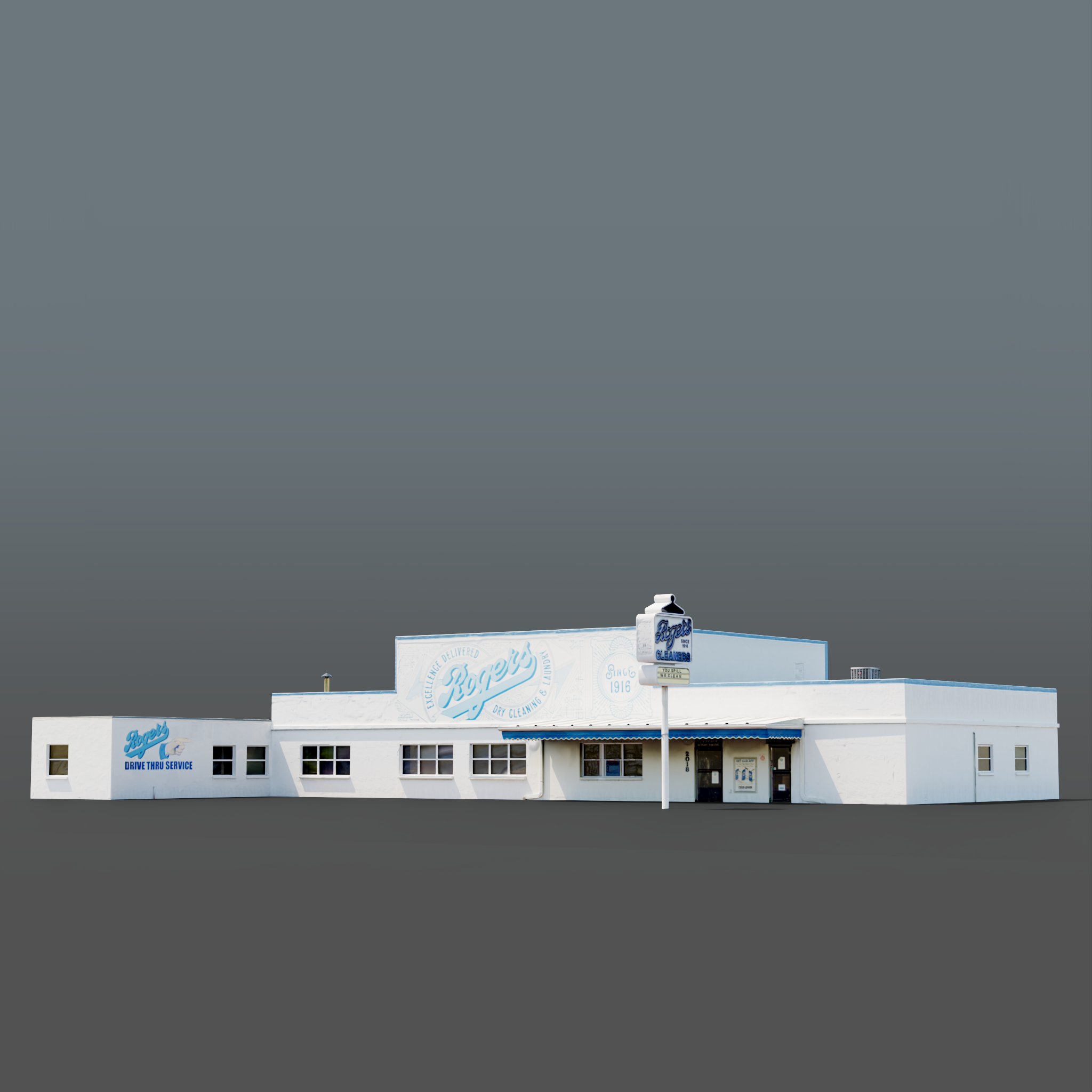 BG Buildings - Rodgers Cleaners | Commercial Buildings models | BlenderKit