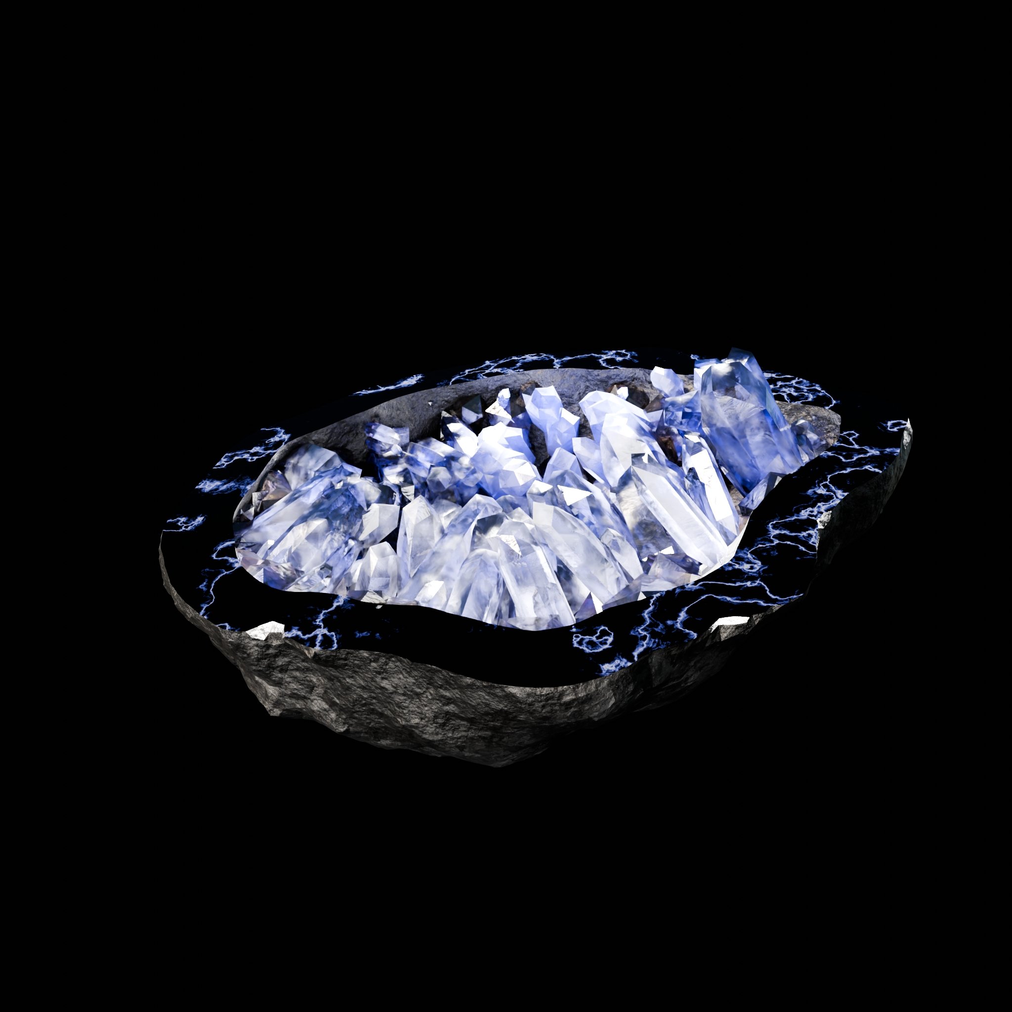 Crystal Light Blue Rock | FREE Interior Decorations models | BlenderKit