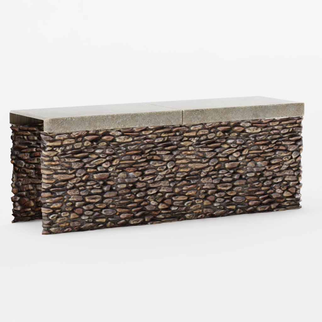 Pebble Wall Section 13 | Stone Panels models | BlenderKit