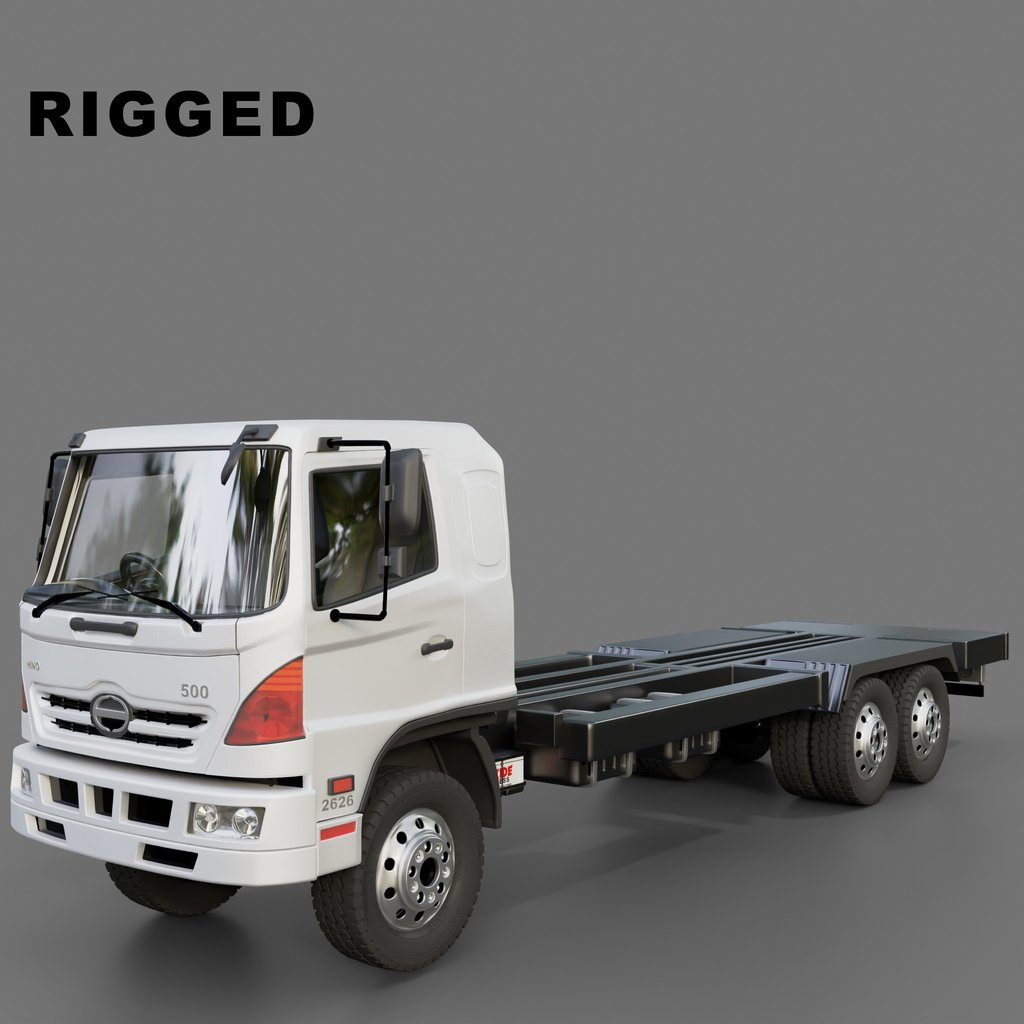 Hino 500 2626 Chassis Truck | Trucks models | BlenderKit