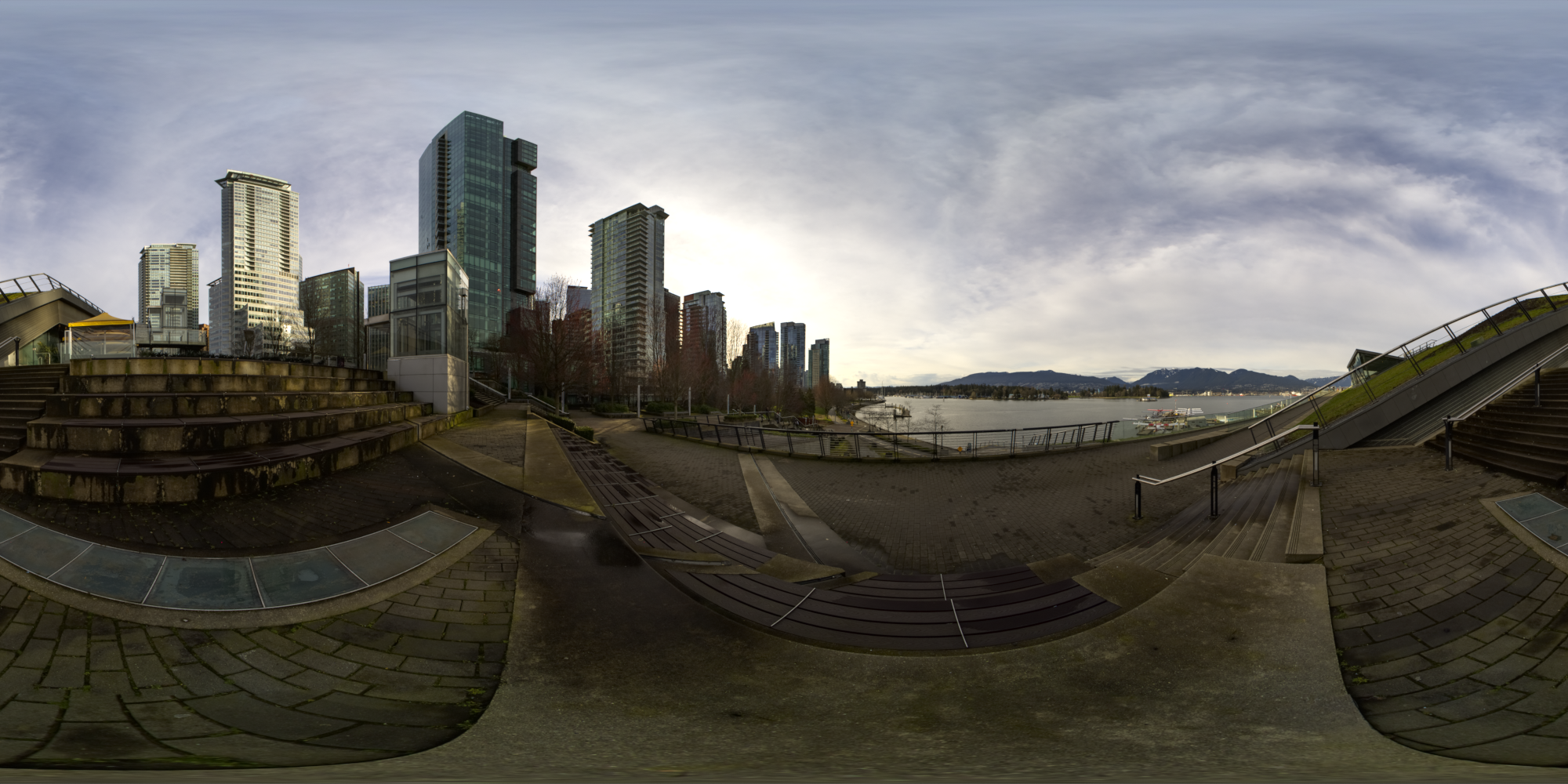 Downtown City Buildings Cloudy Day | Cityscapes HDRis | BlenderKit