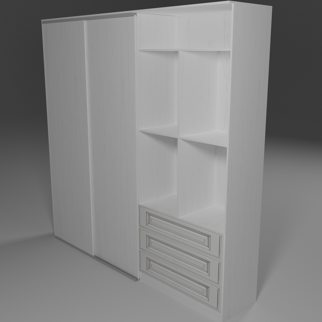 BlenderKit | Download the FREE White cabinet model