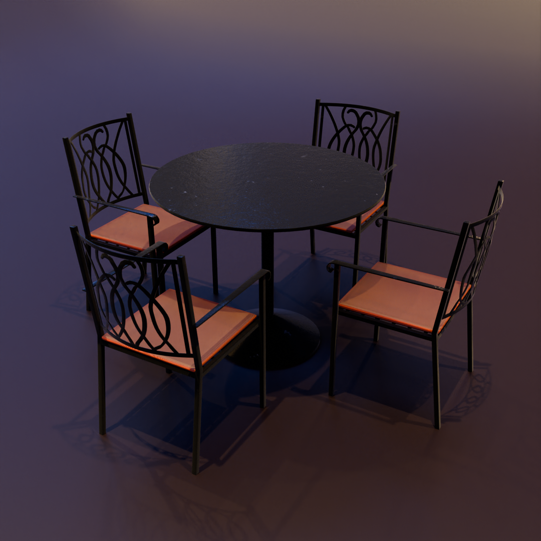 Restaurant patio furniture 01 | 3D Chair-table Set models | BlenderKit