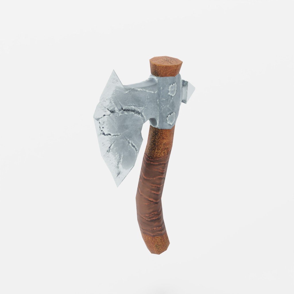 Stylized hand painted axe | Historical Weapons models | BlenderKit