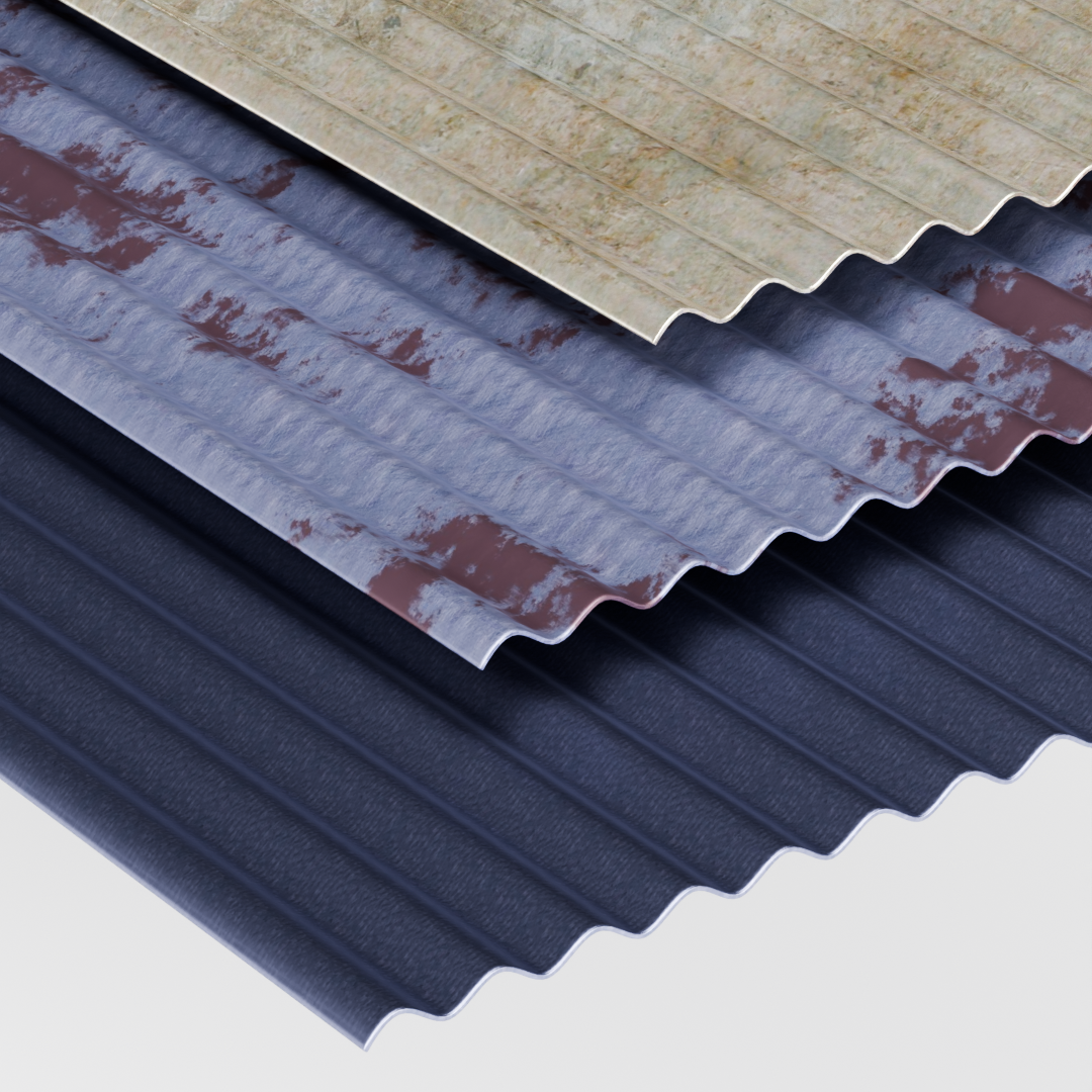 Corrugated Panels Worn & New | Industrial parts models | BlenderKit