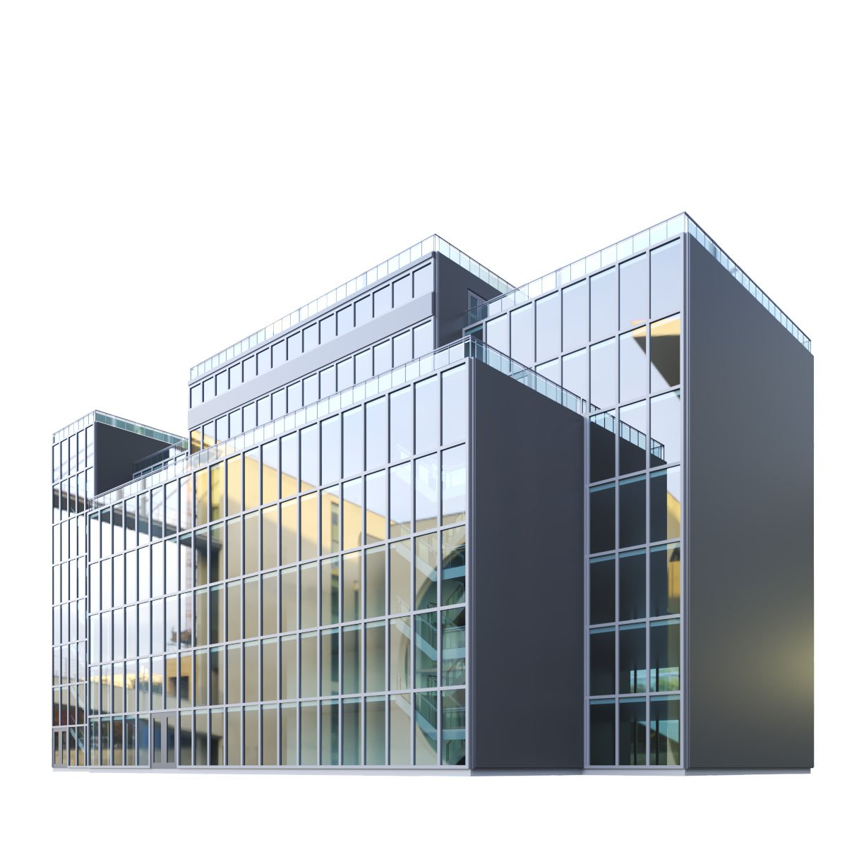 Building Modern Glass Flat Facade | Commercial Buildings models ...