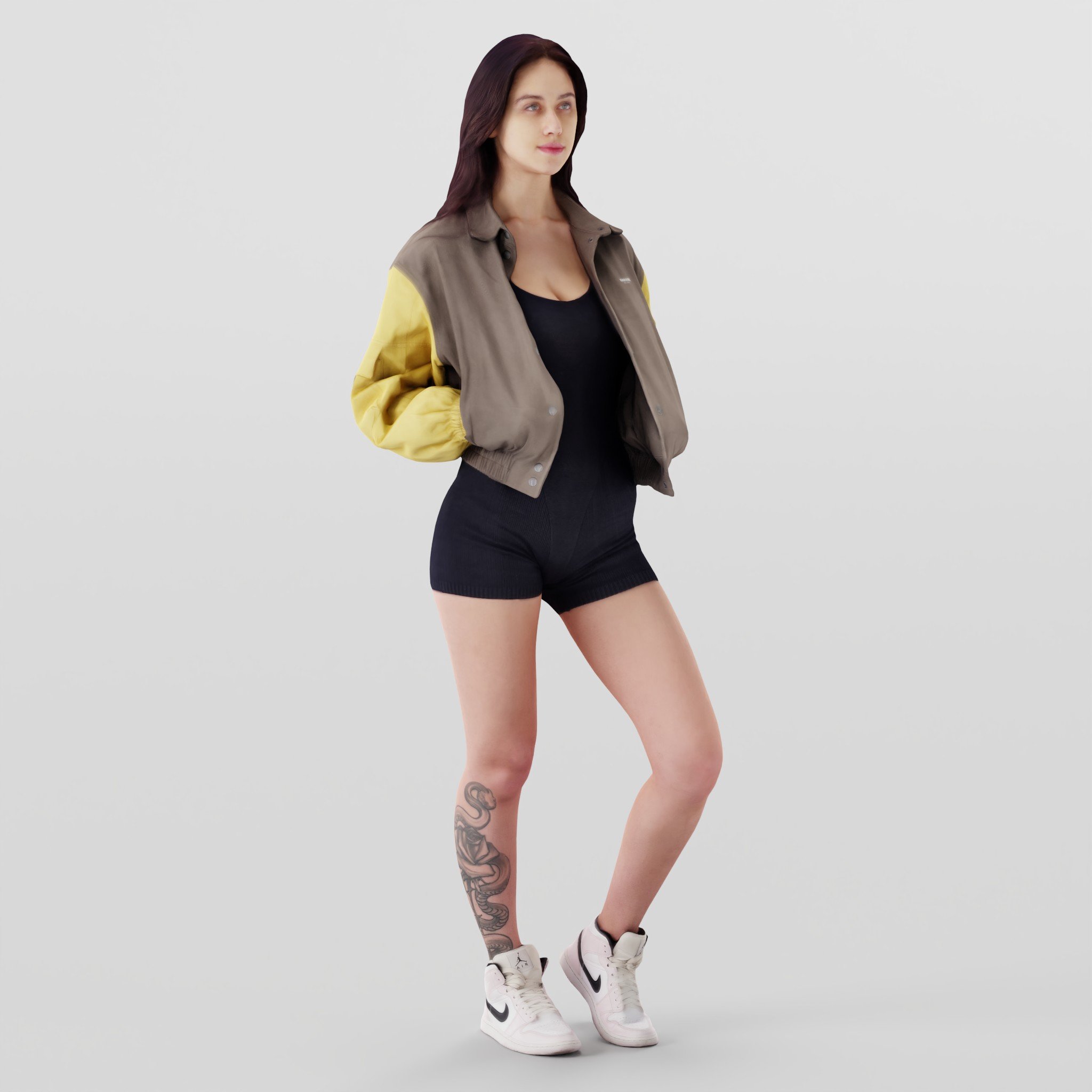 Girl in bomber | Women models | BlenderKit