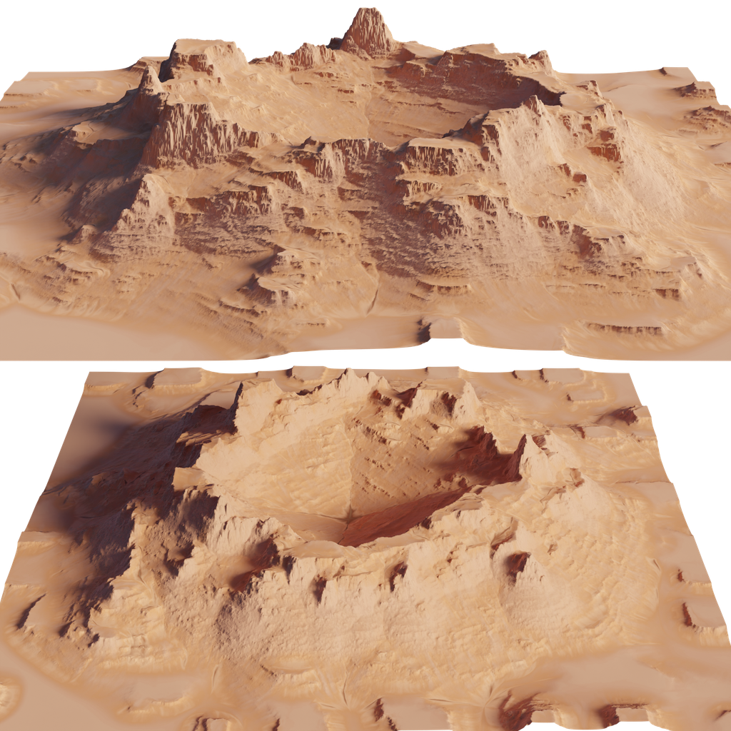 Terrain Sandstone Crater | FREE Terrains models | BlenderKit