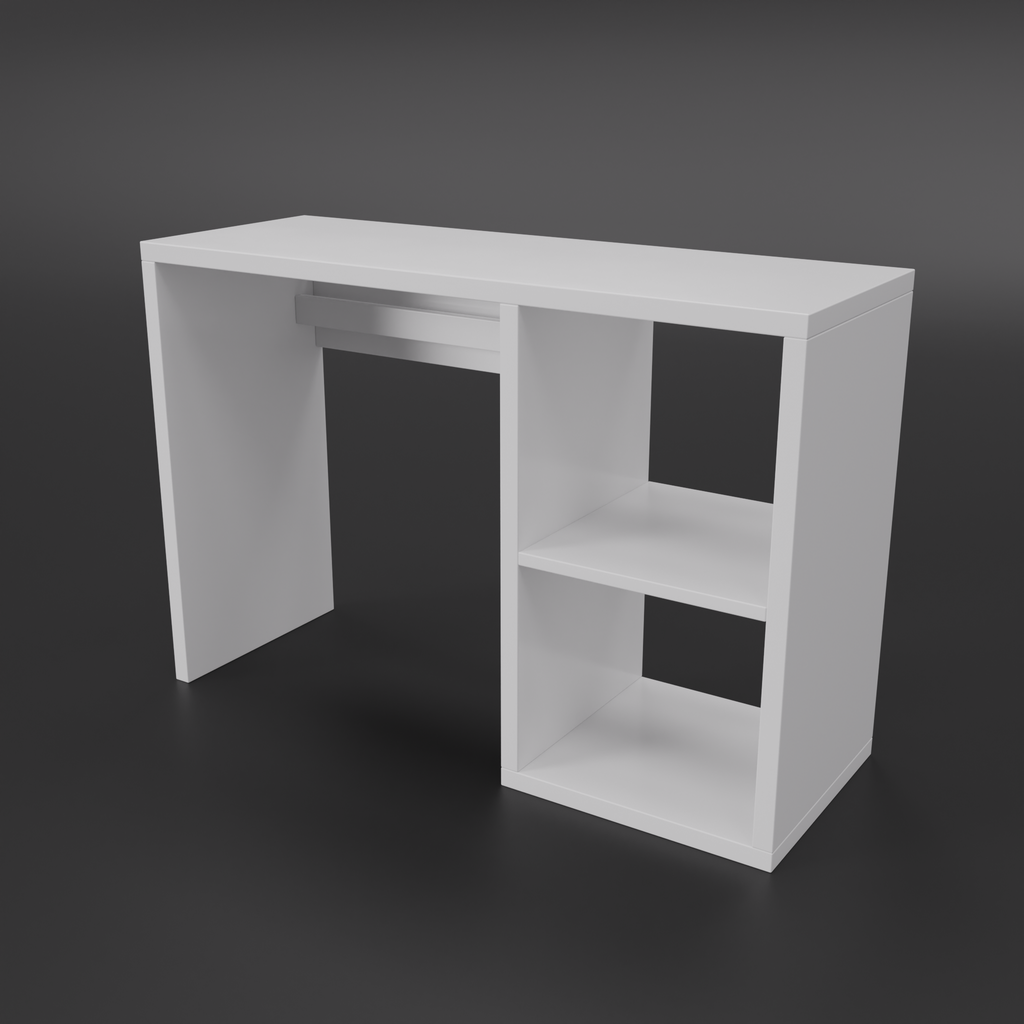 Simple white wooden desk | Desks models | BlenderKit