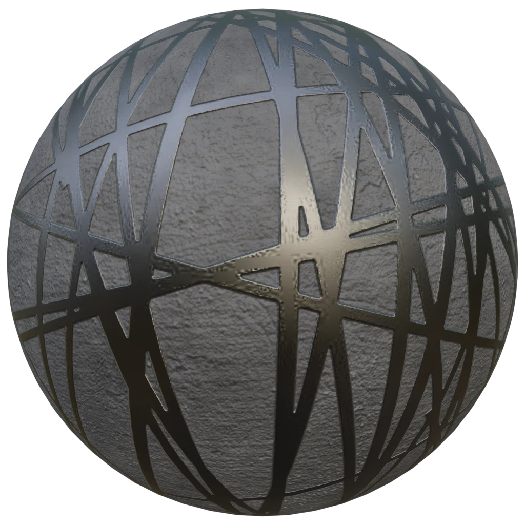 Concerete wall metal stripes | FREE concrete materials | BlenderKit