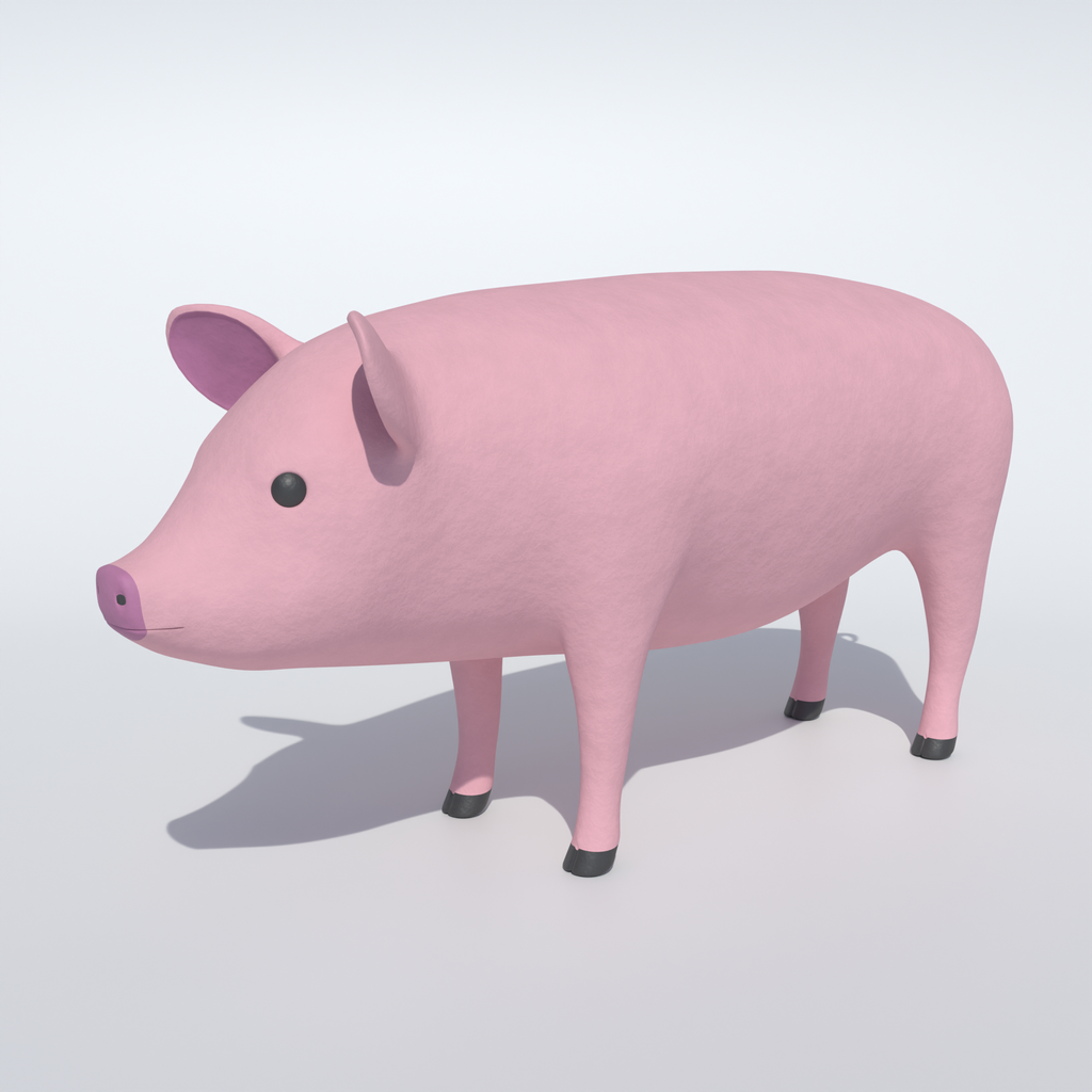 Cartoon Pig | Mammals models | BlenderKit
