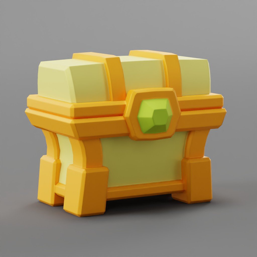 Lowpol Cartoon Chest | 3D Commode models | BlenderKit