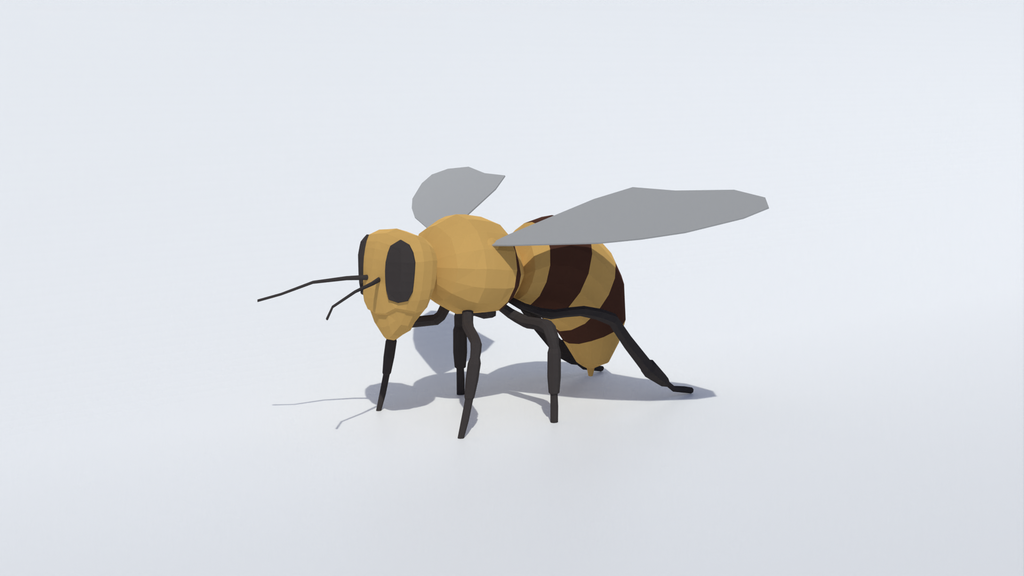 Low Poly Bee | Insects models | BlenderKit