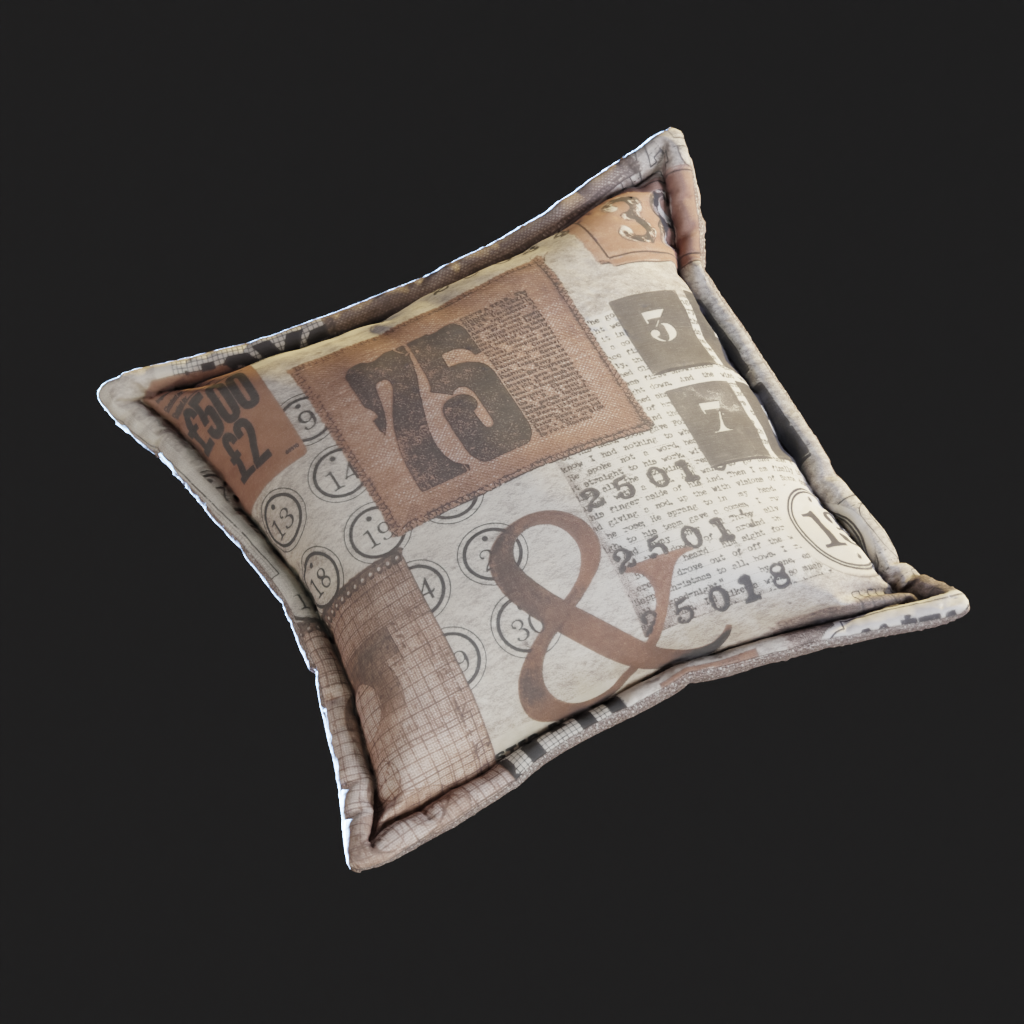 Sofa cushion with print | 3D Pillow models | BlenderKit