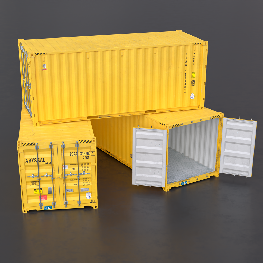 20ft Cargo Container(Light yellow) | Containers models | BlenderKit