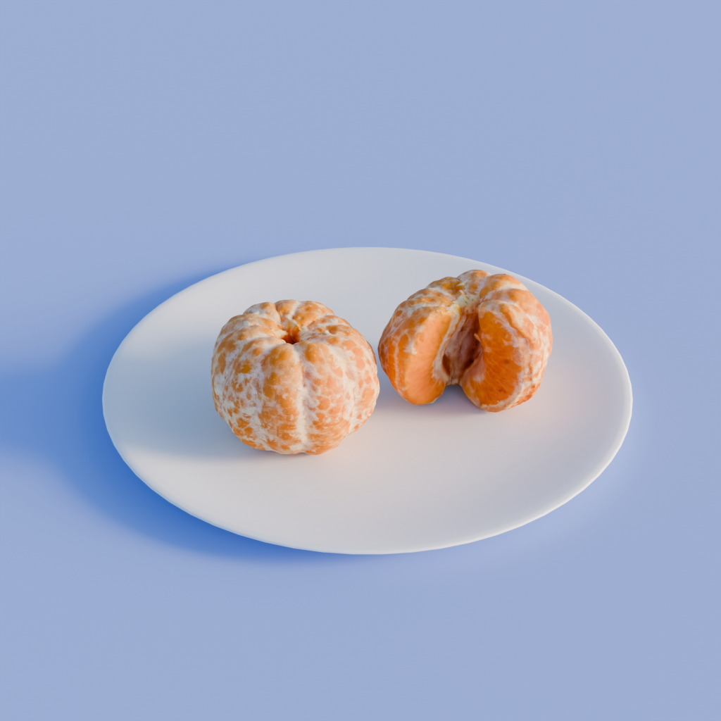 Peeled Orange in a Plate | Fruit & Vegetables models | BlenderKit