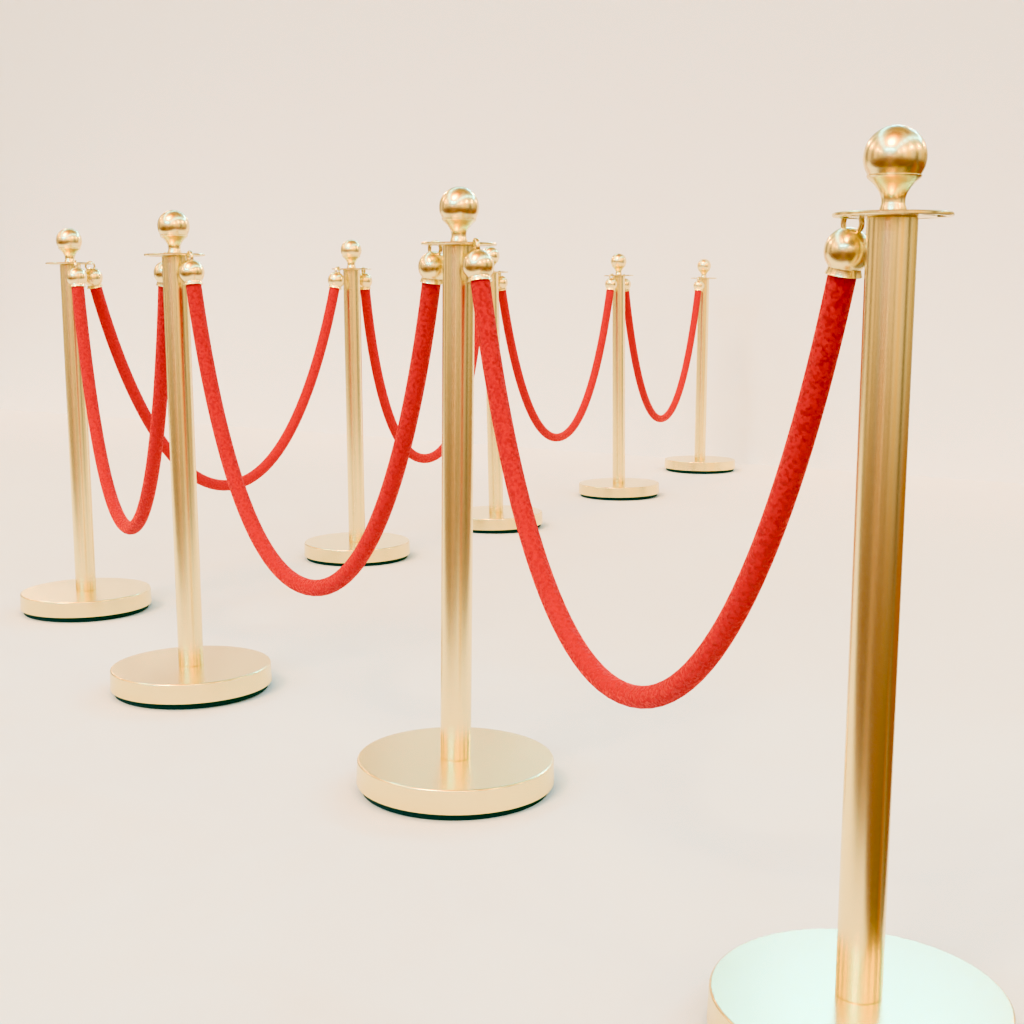 Theater guide posts and ropes | Interior Decorations models | BlenderKit