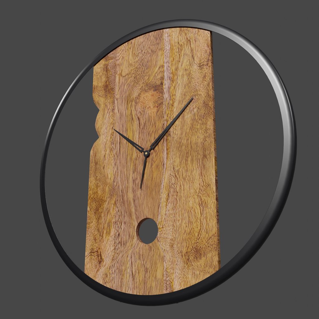 Wood Clock | FREE Clocks models | BlenderKit