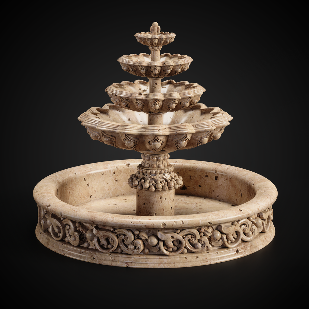 Ornamental Fountain + PBR Texture | Fountains models | BlenderKit