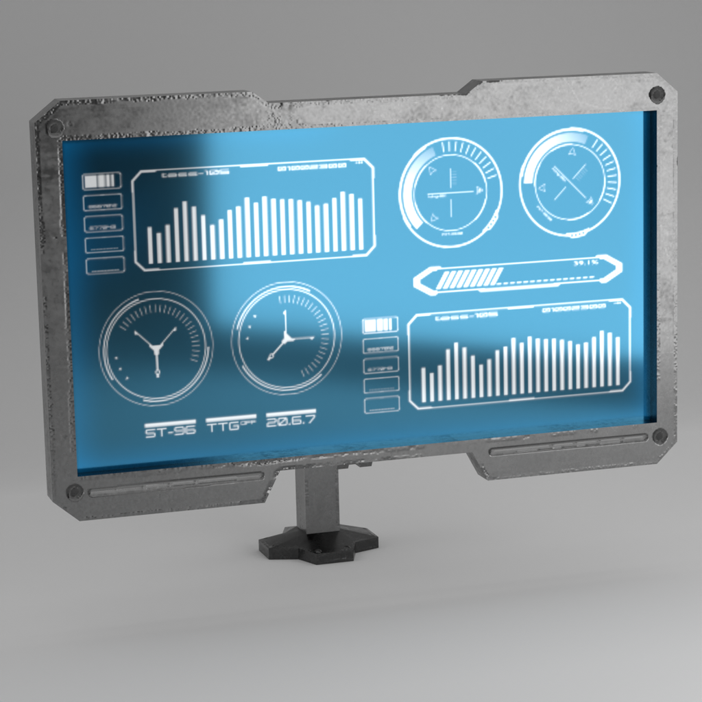 Scifi Monitor Display Device | Monitors models | BlenderKit